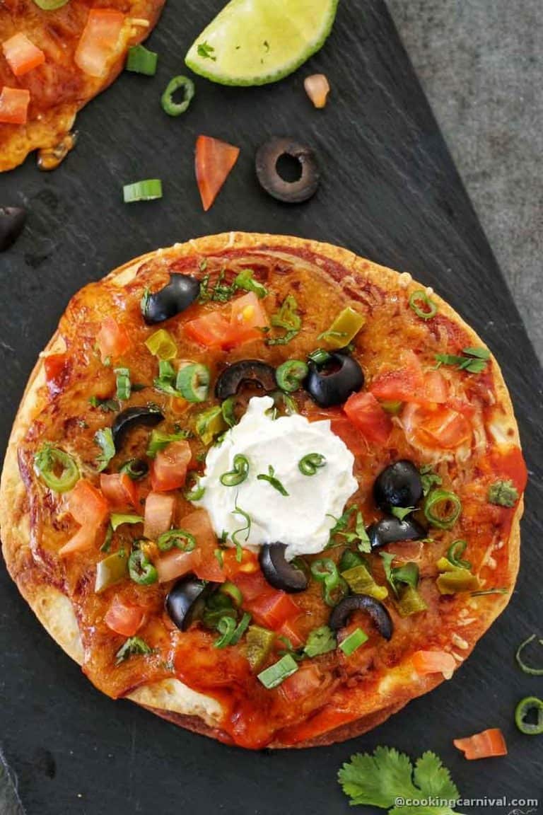 Taco Bell Copycat Mexican Pizza at home - CookingCarnival.com