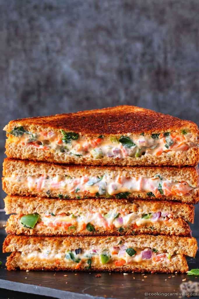 Curd Sandwich (Easy Yogurt Sandwich Recipe) - Cooking Carnival
