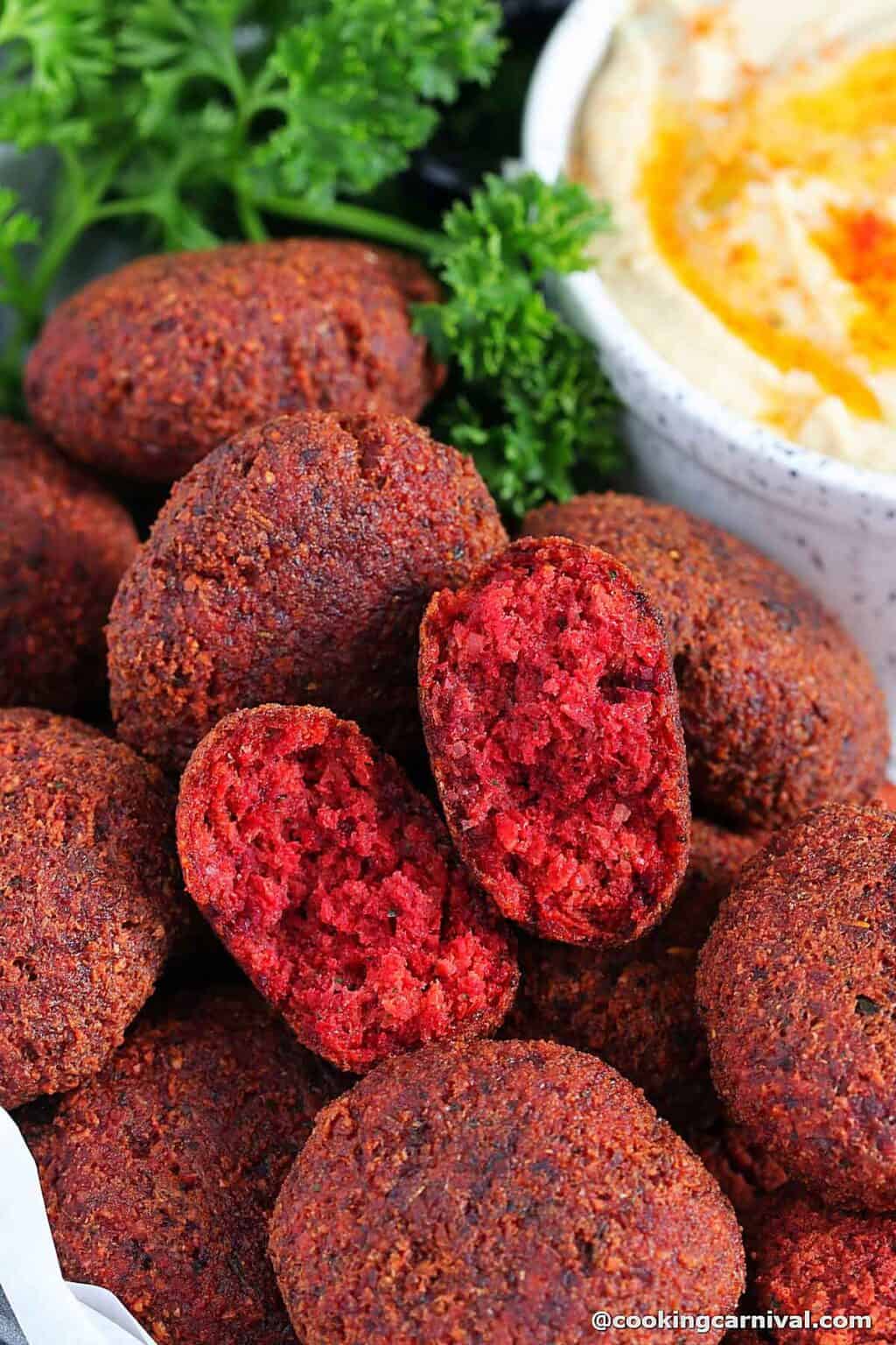Beetroot Falafel (Frying, air-fryer & oven method) Cooking Carnival