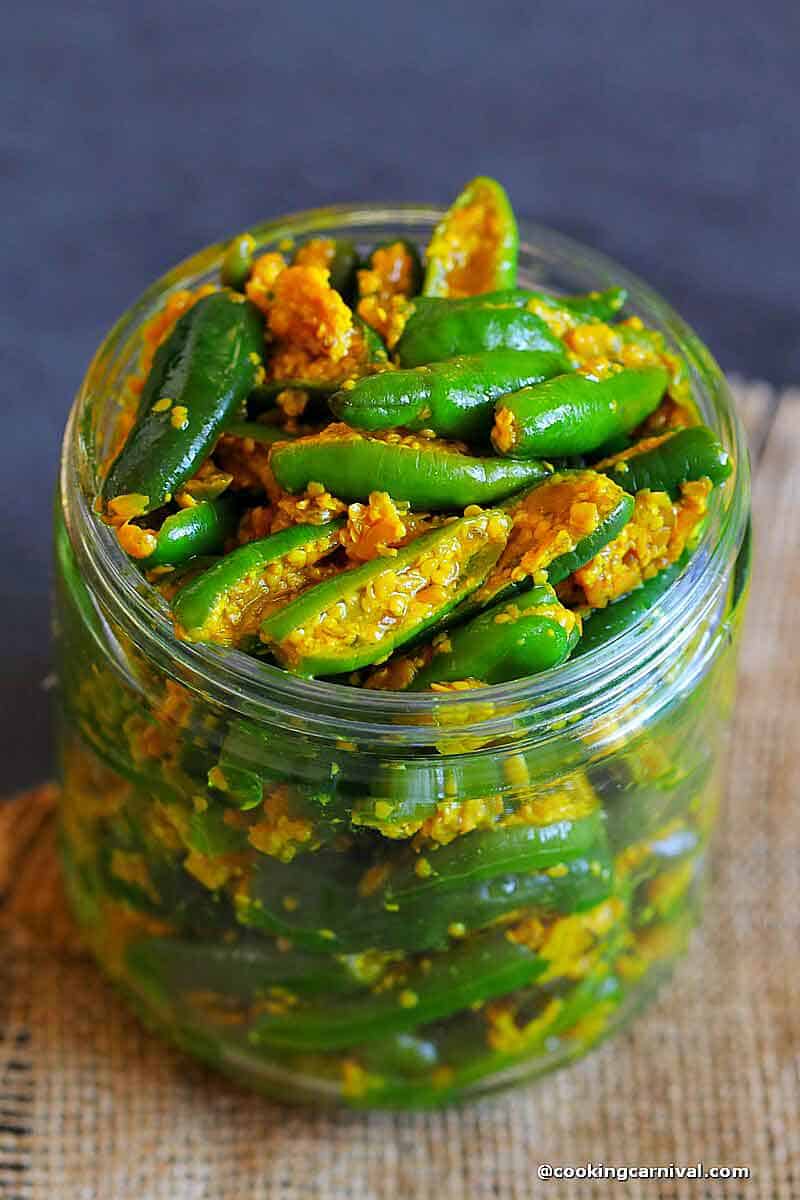 Raita Marcha | Green Chili pickle (Hari mirch ka achar - Cooking Carnival