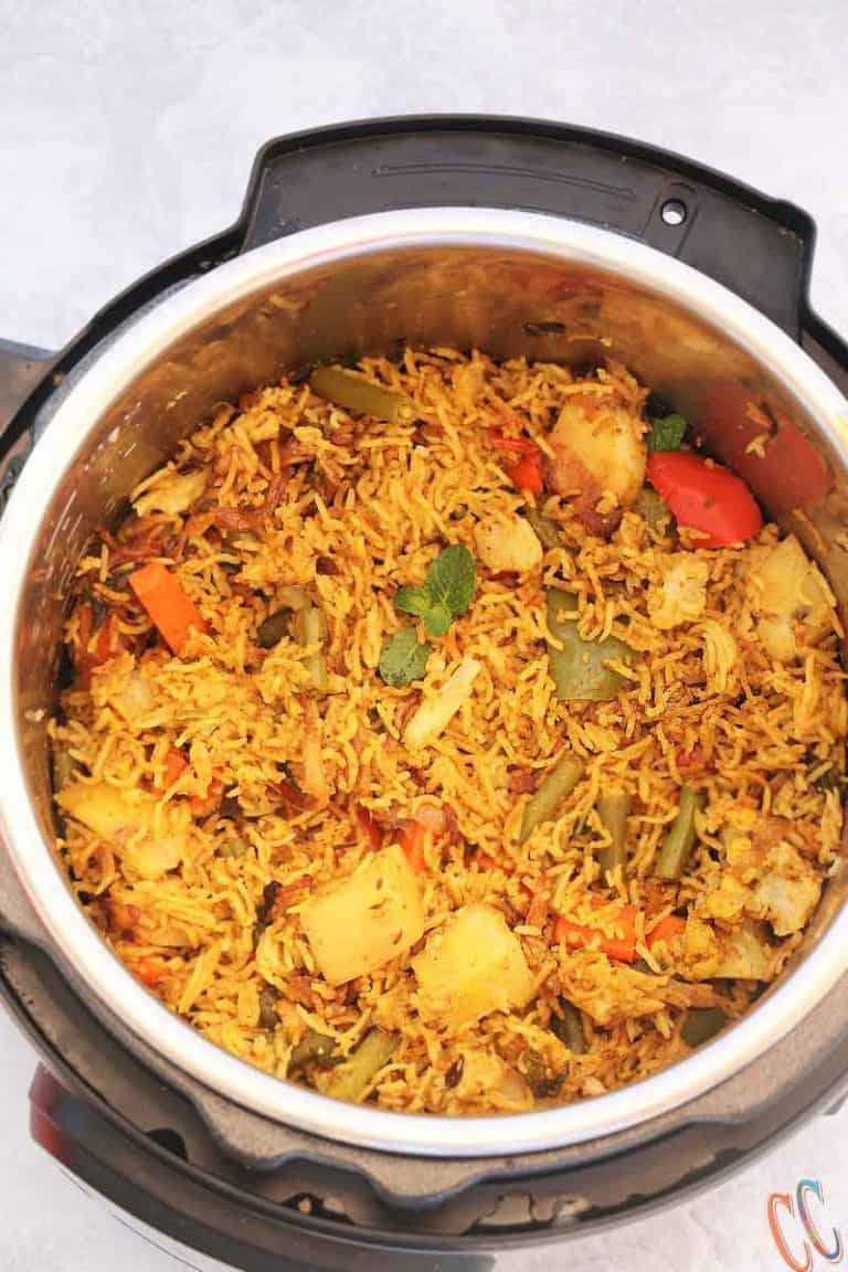 Instant Pot Vegetable Biryani - Vegetable Biryani recipe in pressure cooker