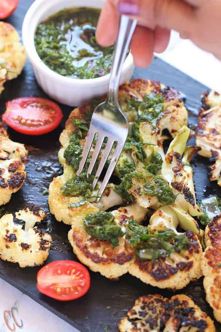 Roasted Cauliflower Steak | Vegan Cauliflower Steak Recipe with video