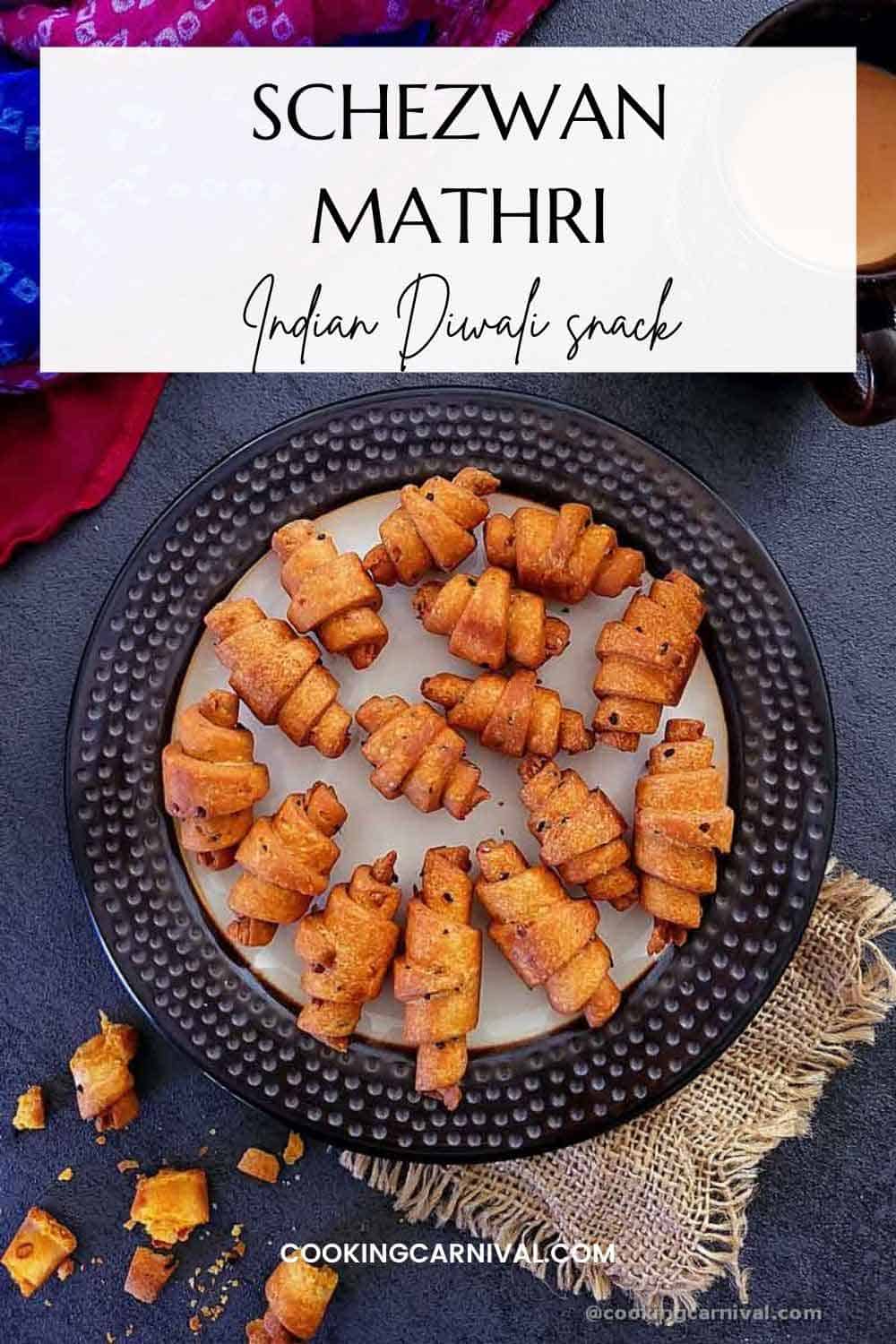 Schezwan Mathri Recipe (Twist to a traditional Mathri) - Cooking Carnival
