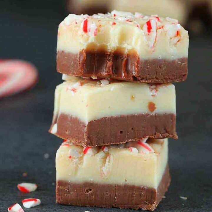 Peppermint Bark Fudge (Instant Pot Fudge) - Cooking Carnival