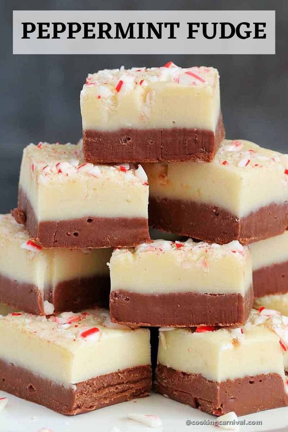 Peppermint Bark Fudge (Instant Pot Fudge) - Cooking Carnival
