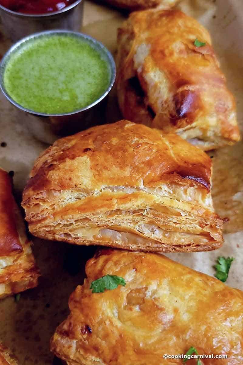 Schezwan Paneer Puff (Oven & Air-Fryer) - Cooking Carnival