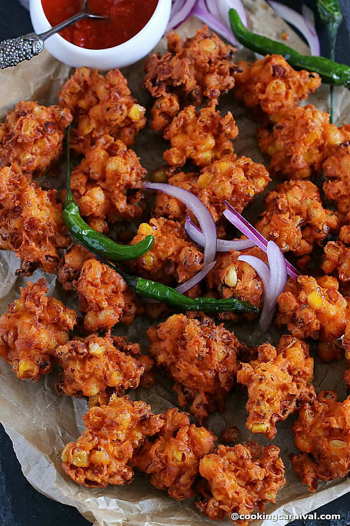 Corn Pakoda (Corn Fritters) - Cooking Carnival
