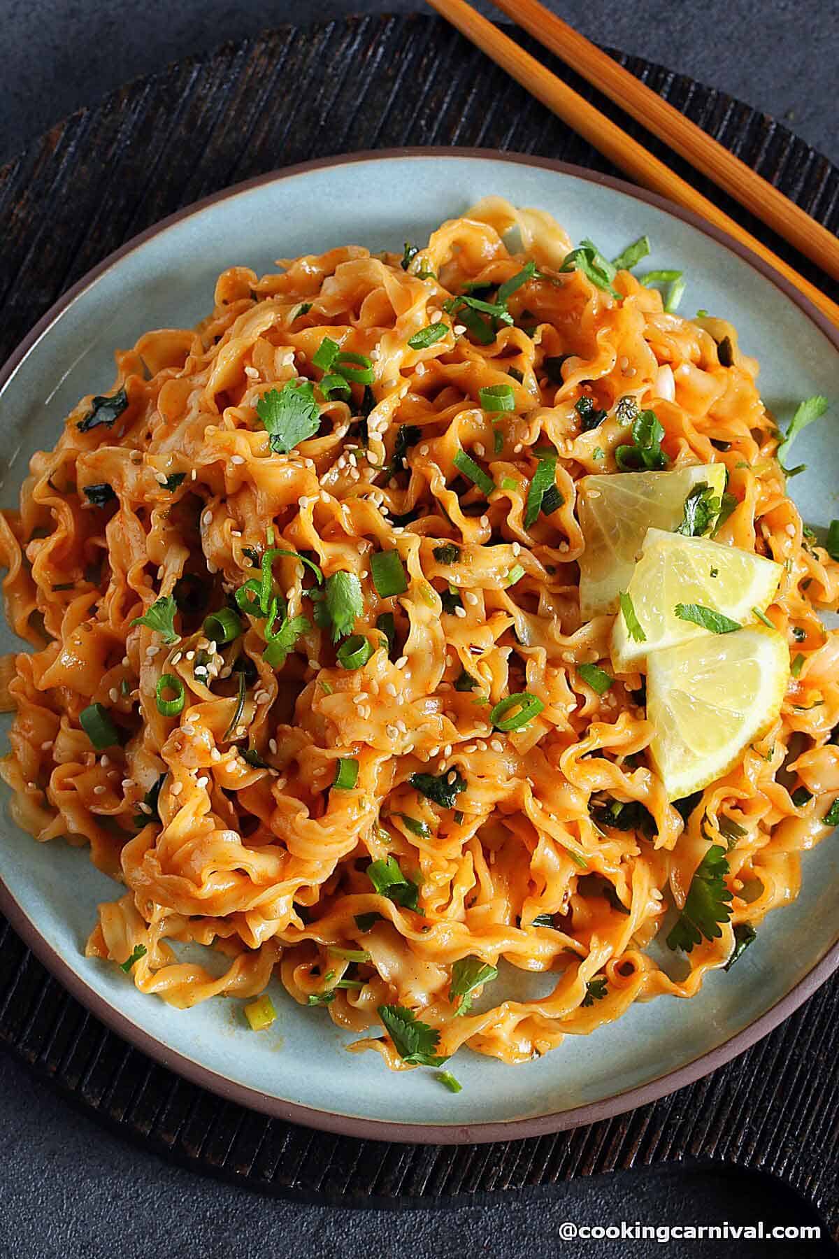 Cilantro Lemon Gochujang Noodles - Cooking Carnival