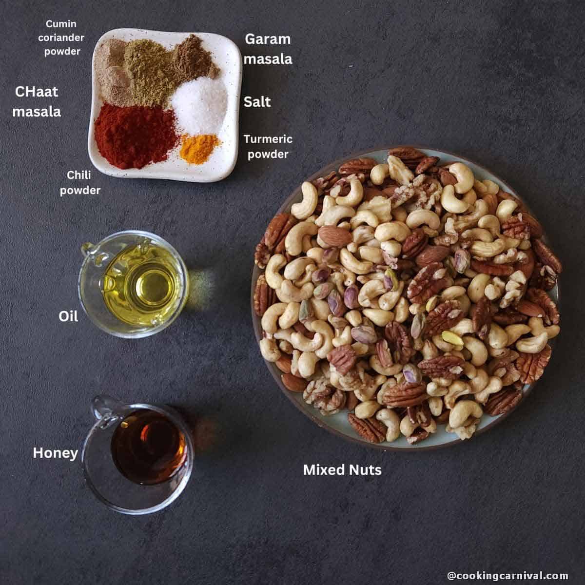 Masala Nuts (Indian Spiced Roasted Nuts) - Cooking Carnival