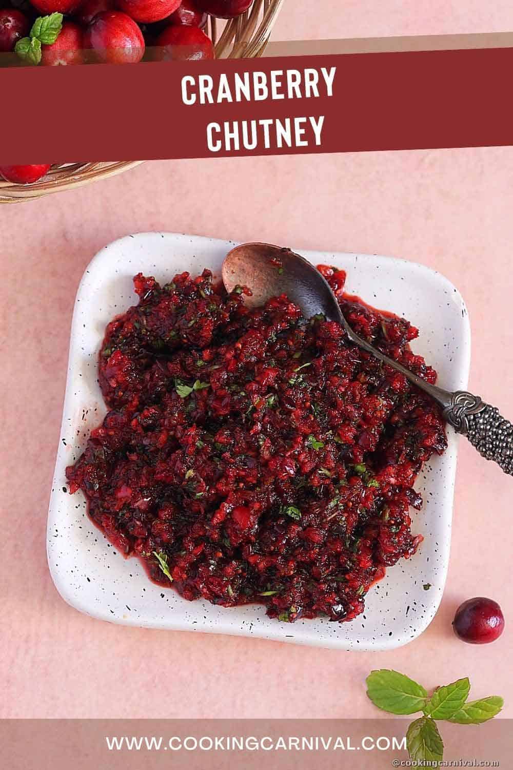 Indian Cranberry Relish - Cooking Carnival