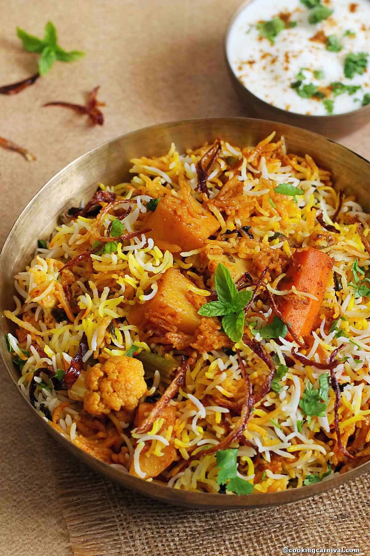 Vegetable Dum Biryani (In oven) - Cooking Carnival