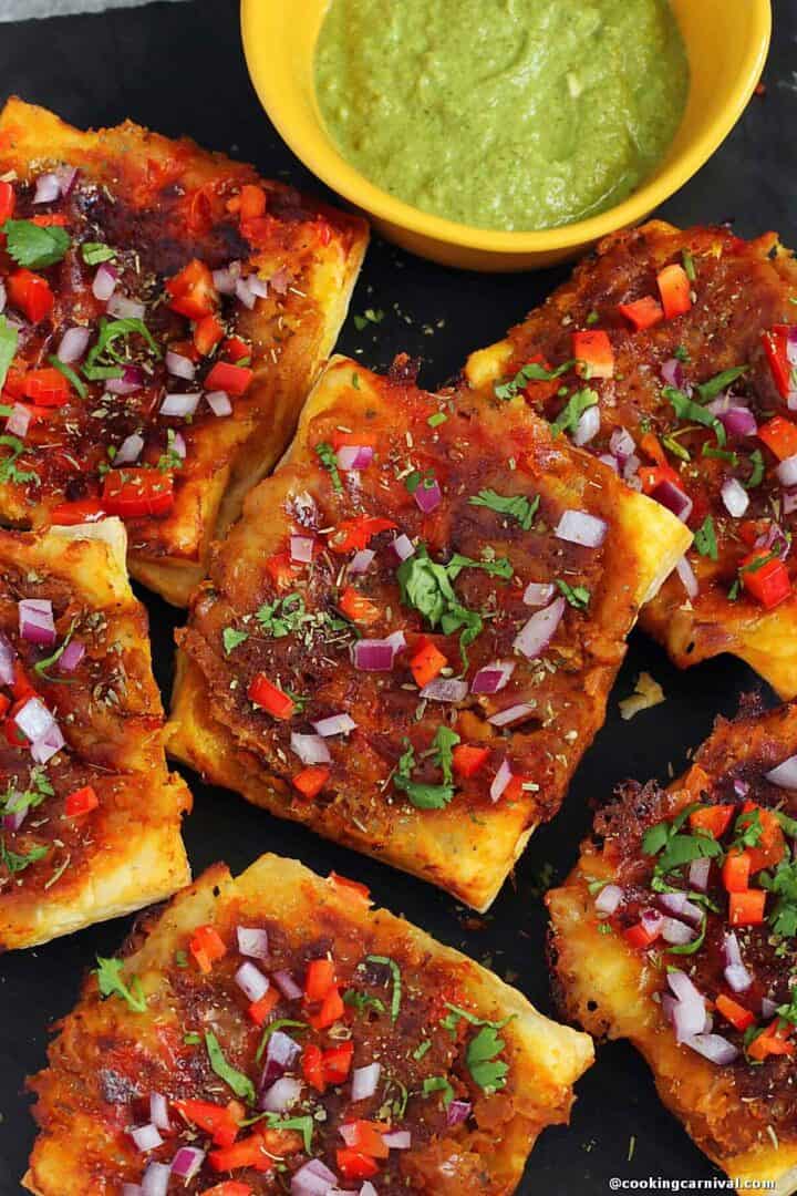 Masala Baked Beans Puff Pastry - Cooking Carnival