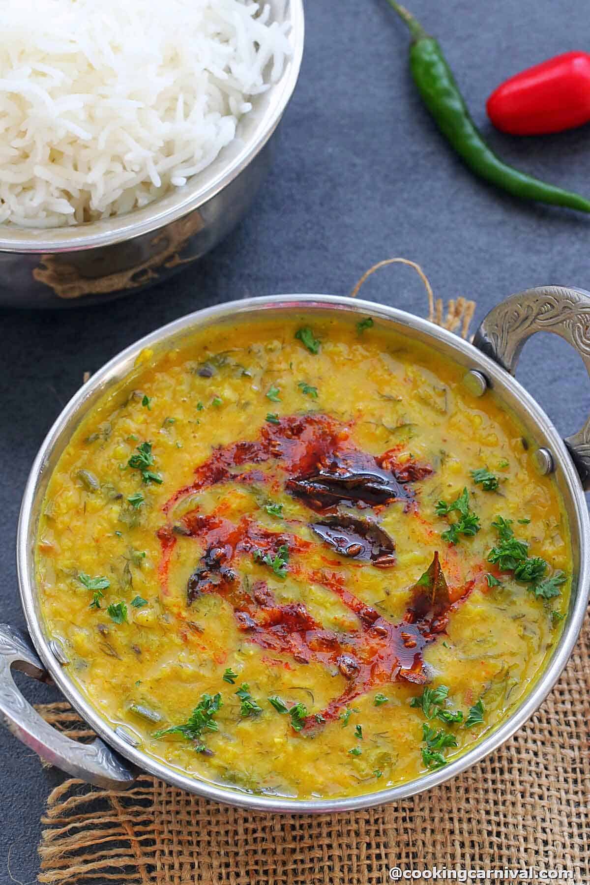 Shepu Moong Dal (Dill Leaves Moong Dal) - Cooking Carnival